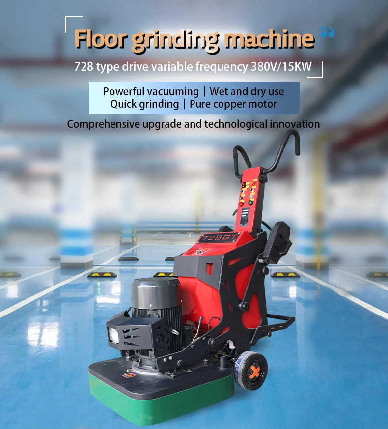 Hand Push Electric Power Concrete Ground Grinder With Vacuum Epoxy ...