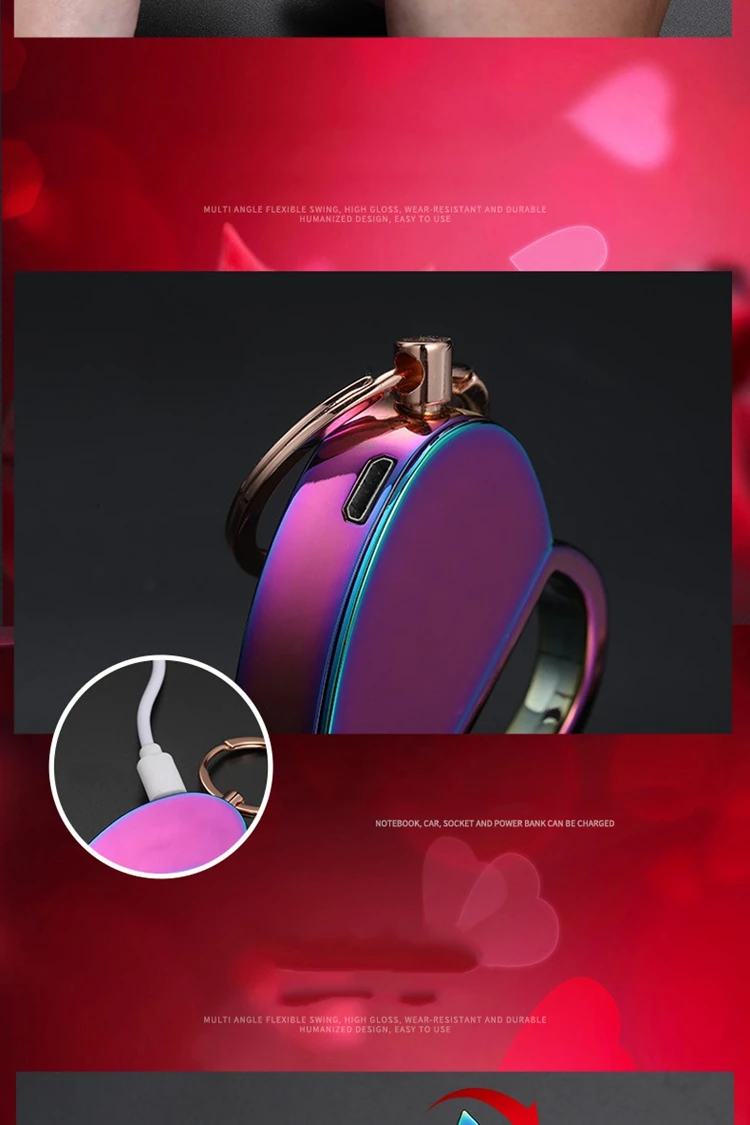 Creative Custom Heart-shaped Portable Lighter Rechargeable Metal ...