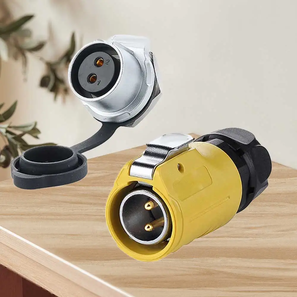 Oswell 20a Male Female Panel Plug Socket Ip67 2pin Terminal Waterproof ...