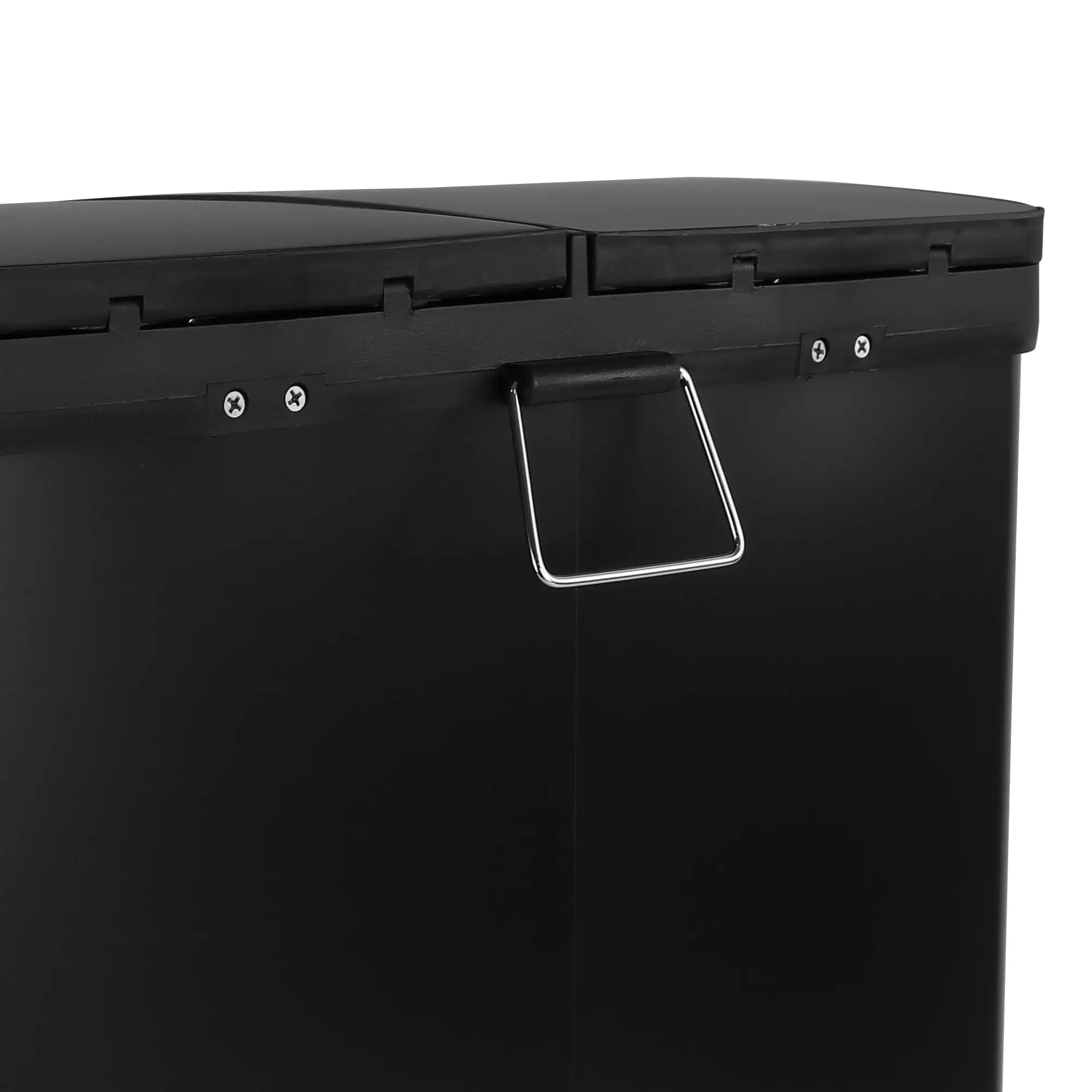 Kitchen Recycle Bin Two Compartments Stainless Steel Dust Bin Trash Can ...