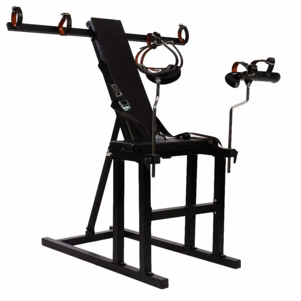 Sex Chair With Bondage Handcuff And Open Leg Restraint Frame Sex Furniture Female Training Love