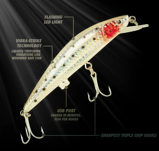 USB Rechargeable Twitching Vibration Fishing Lure - 12cm