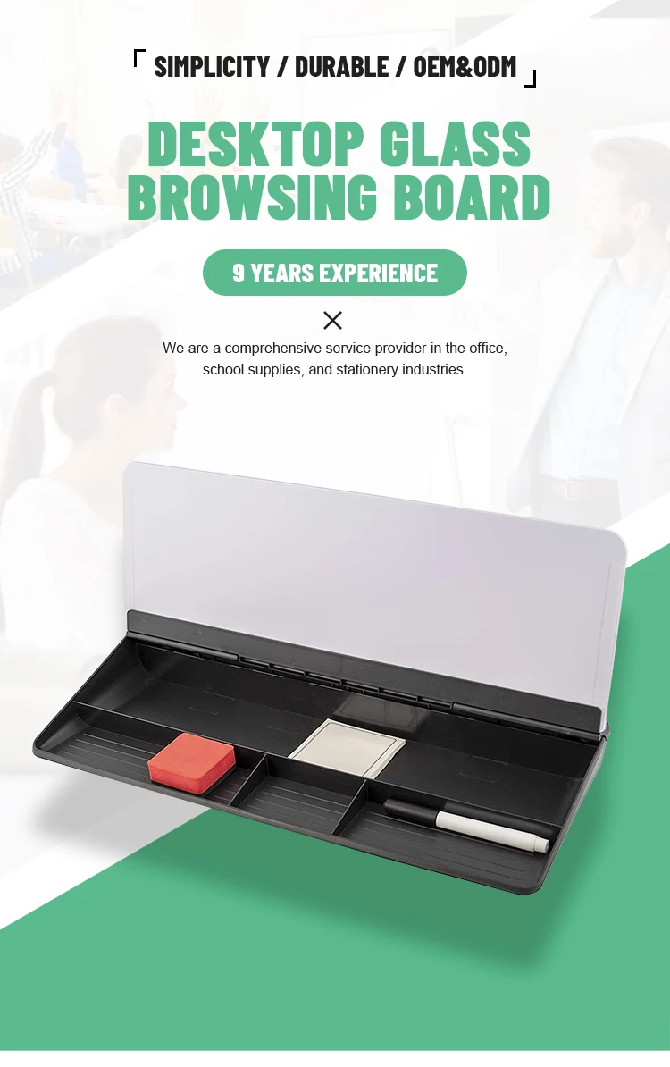 Desktop Office Note Message Board Whiteboard Tempered Glass Board with ...