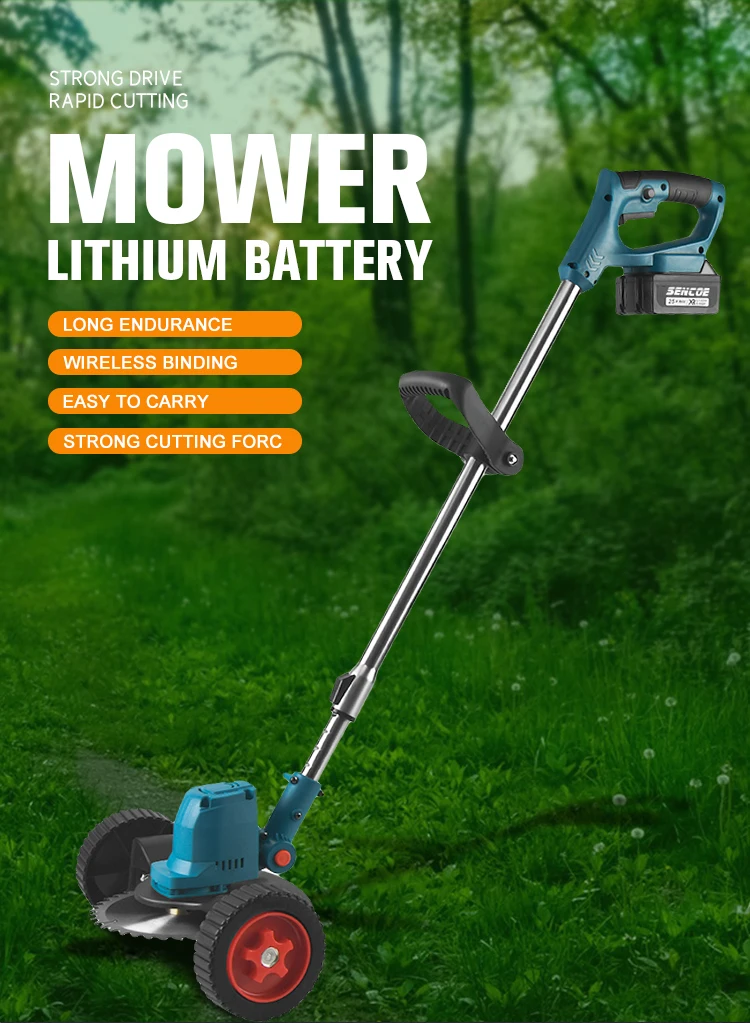 Newest Light Hand Push Wheeled Cordless Lithium Battery Grass Cutter ...
