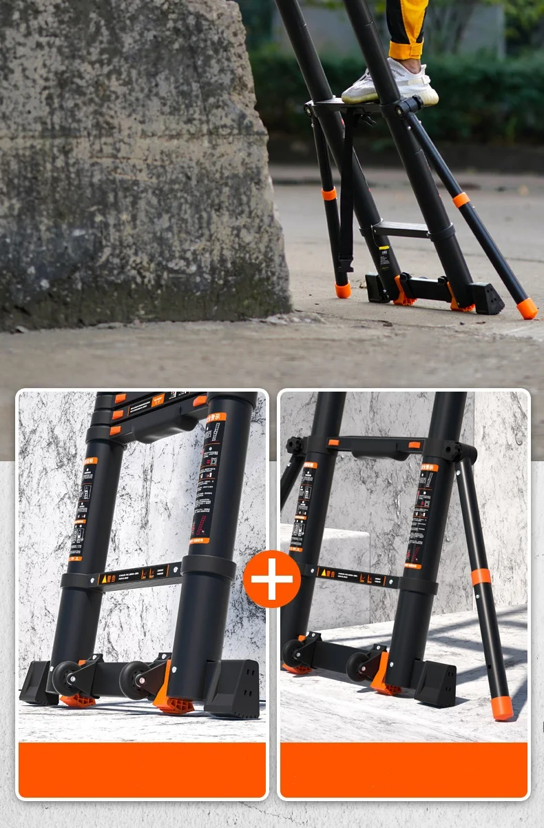 Aluminum Telescopic Ladder - Portable Folding Ladder for Outdoor Work ...