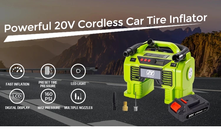 20v Max Dc Cordless Tire Inflators High Pressure 160psi Multifunction ...