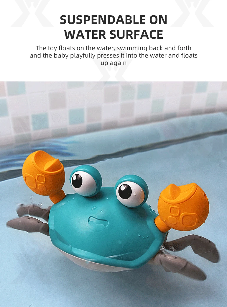 Chengji Bath Swimming Crab Clockwork Baby Toys Interactive Crab ...