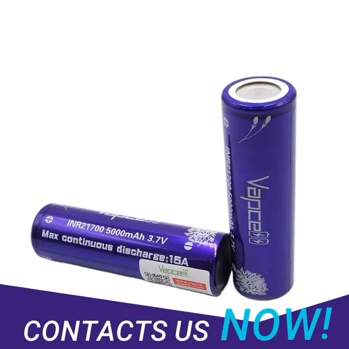 High Capacity Powerful Vapcell 5000mah 15a Inr21700 Li-ion Battery Cell ...