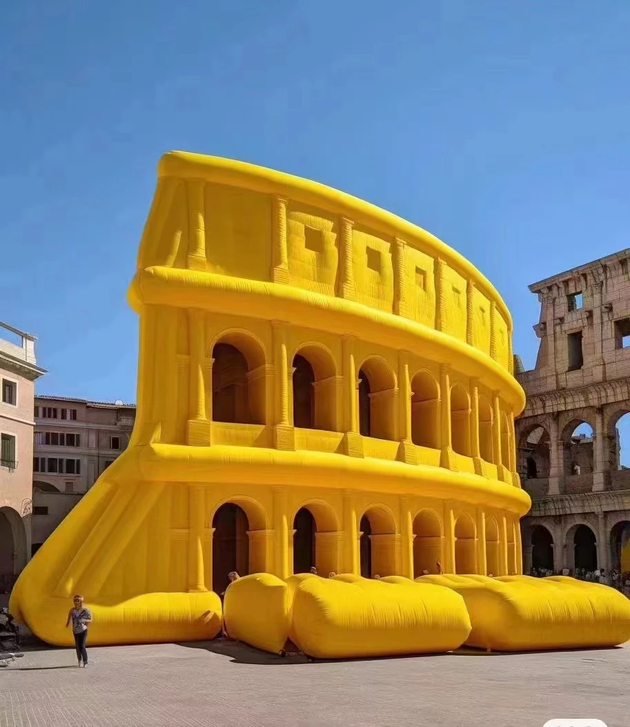 Commercial Inflatable Roman Castle Park Giant Inflatable Water Slide ...