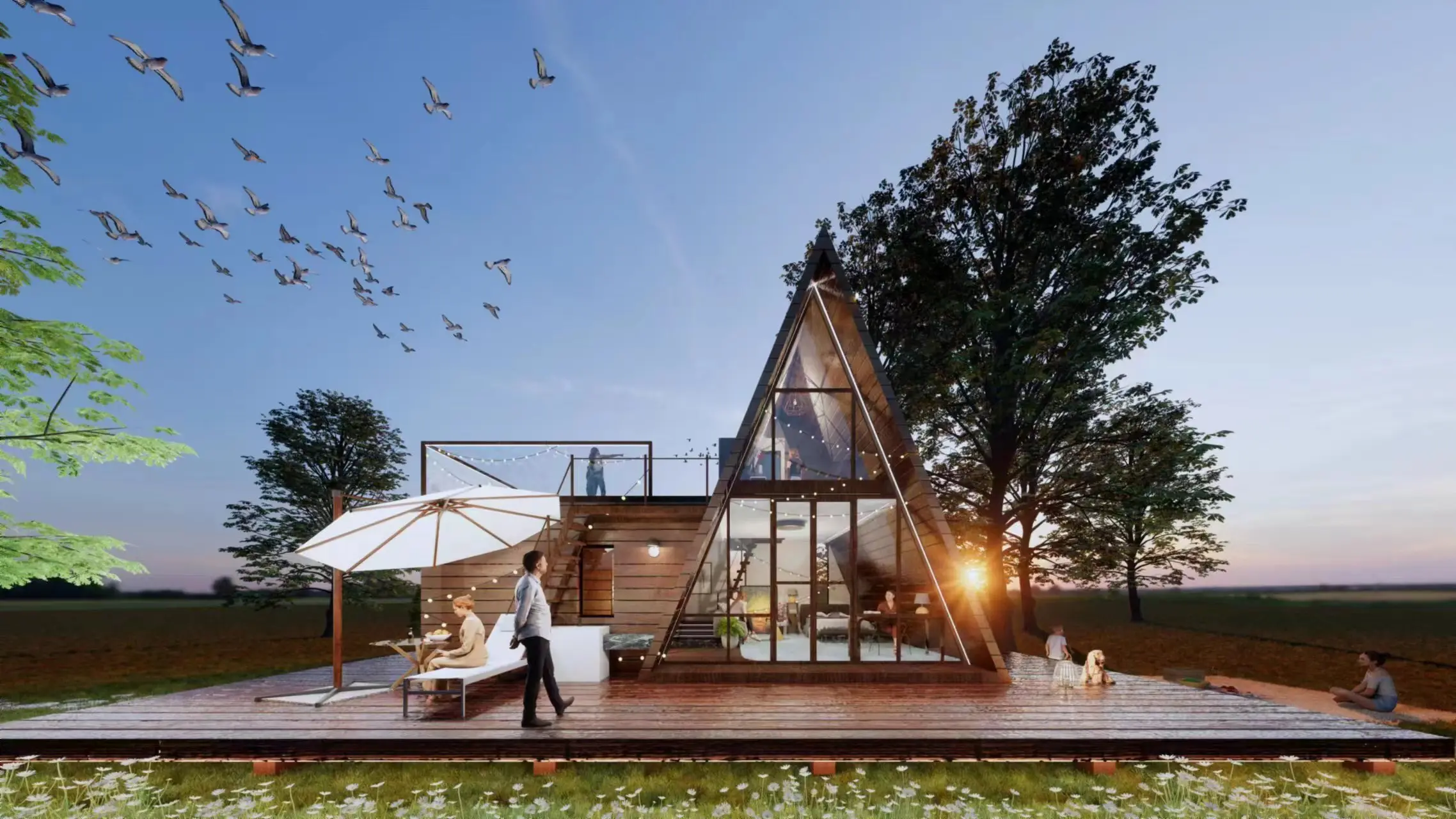 Triangle Prefab a Frame House Triangle House Prefabricated Modular ...