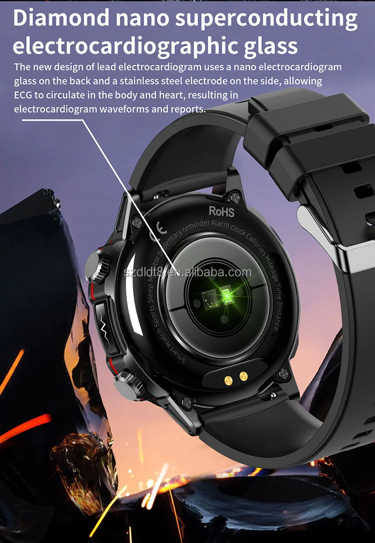 HRV ECG Heart Rate Monitor - Smart Watch with IP68 Waterproof