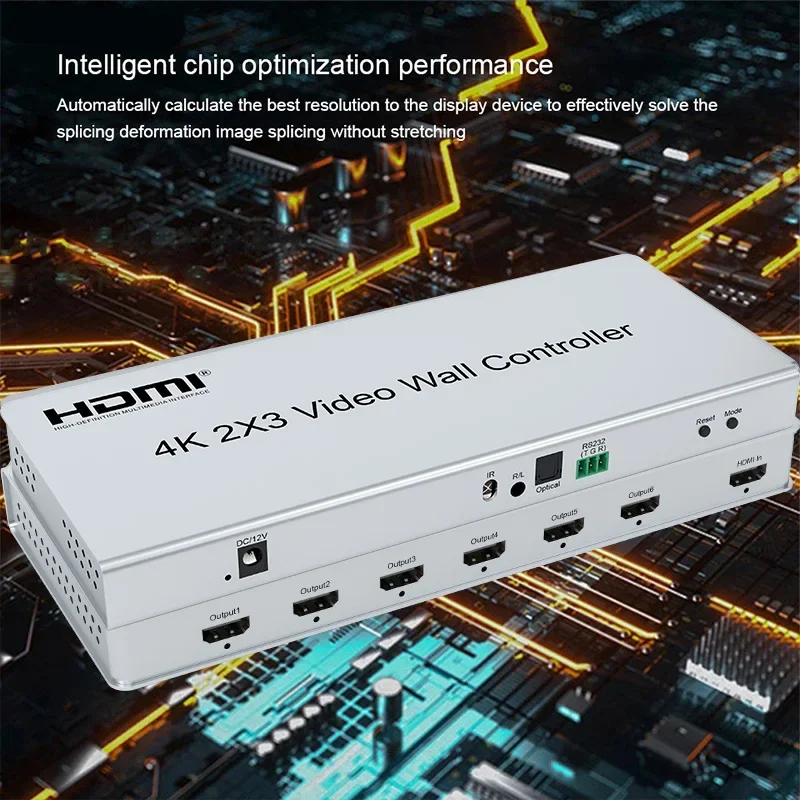 4k Video Wall Controller 2x3 Hdmi 1 In 6 Out Tv Wall Processor Image ...