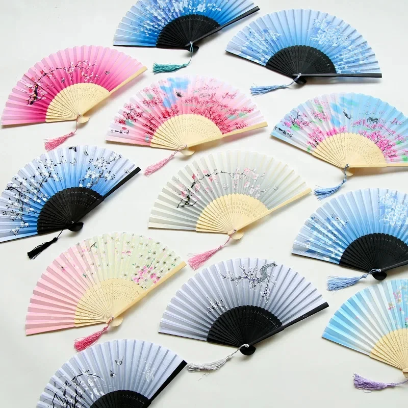 Personalise Silk Hand Fans Popular Lovely Wedding Fan Handheld Folding ...