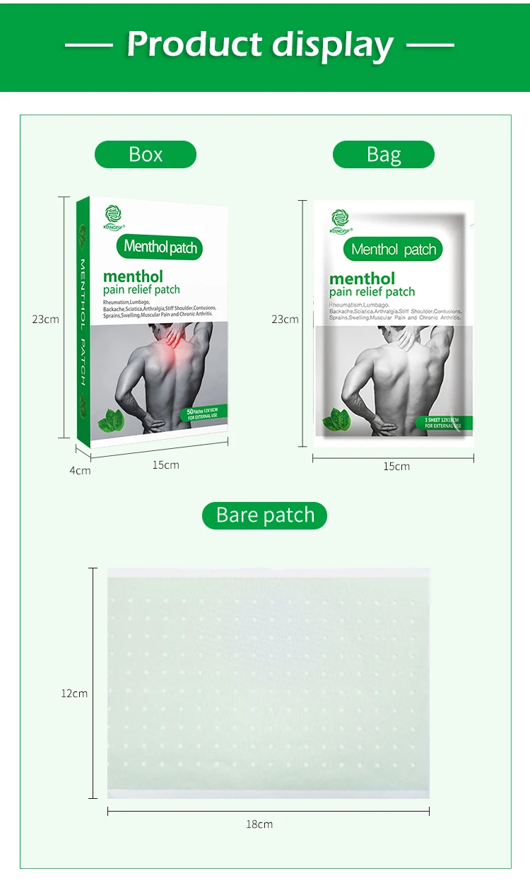 Oem Service Menthol Pain Relieving Patch Far Infrared Pain Relief Patch ...