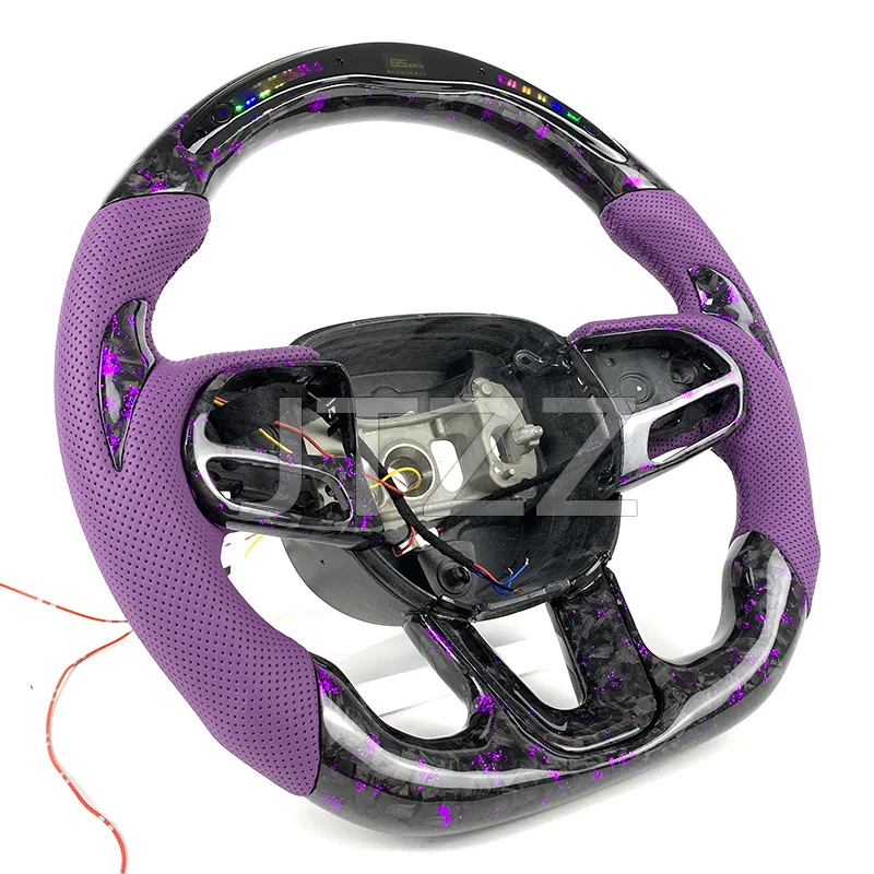 FOR Dodge Challenger SRT Hellcat LED Display Carbon Fiber Steering ...