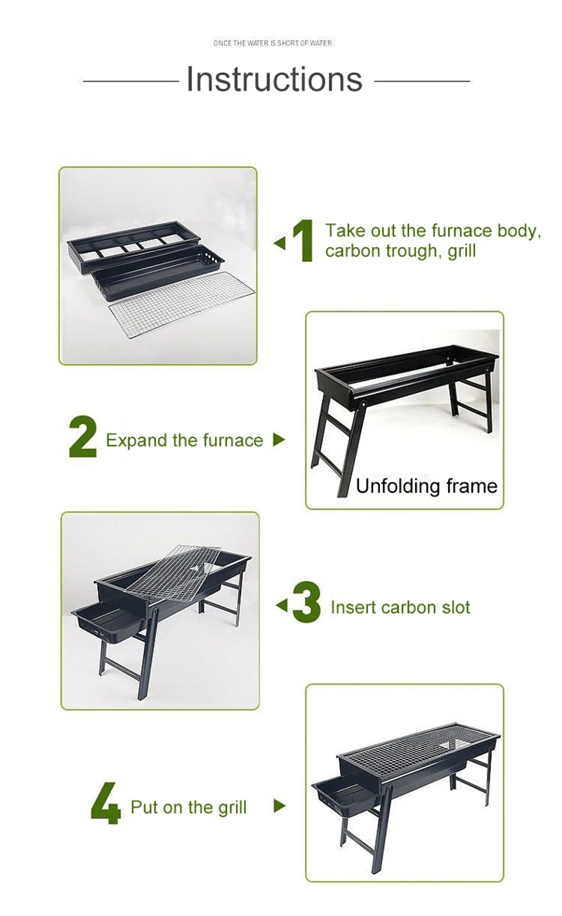 Cast Iron Bbq Grill Large Outdoor Folding Portable Bbq Meat Rack Picnic ...