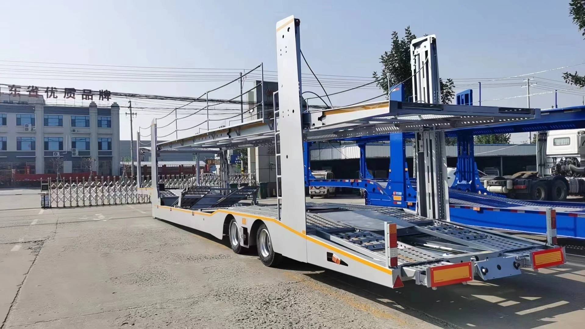 6 Cars Double-deck Car Carrier Truck Trailer Made Of Steel Flatbed Semi ...