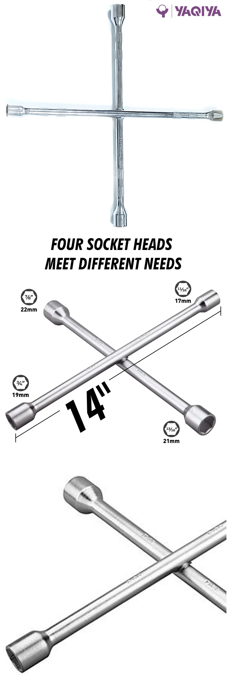 4 Way Cross Lug Wrench Cross Wrench Cross Bolt Nut Spanner Wrench ...