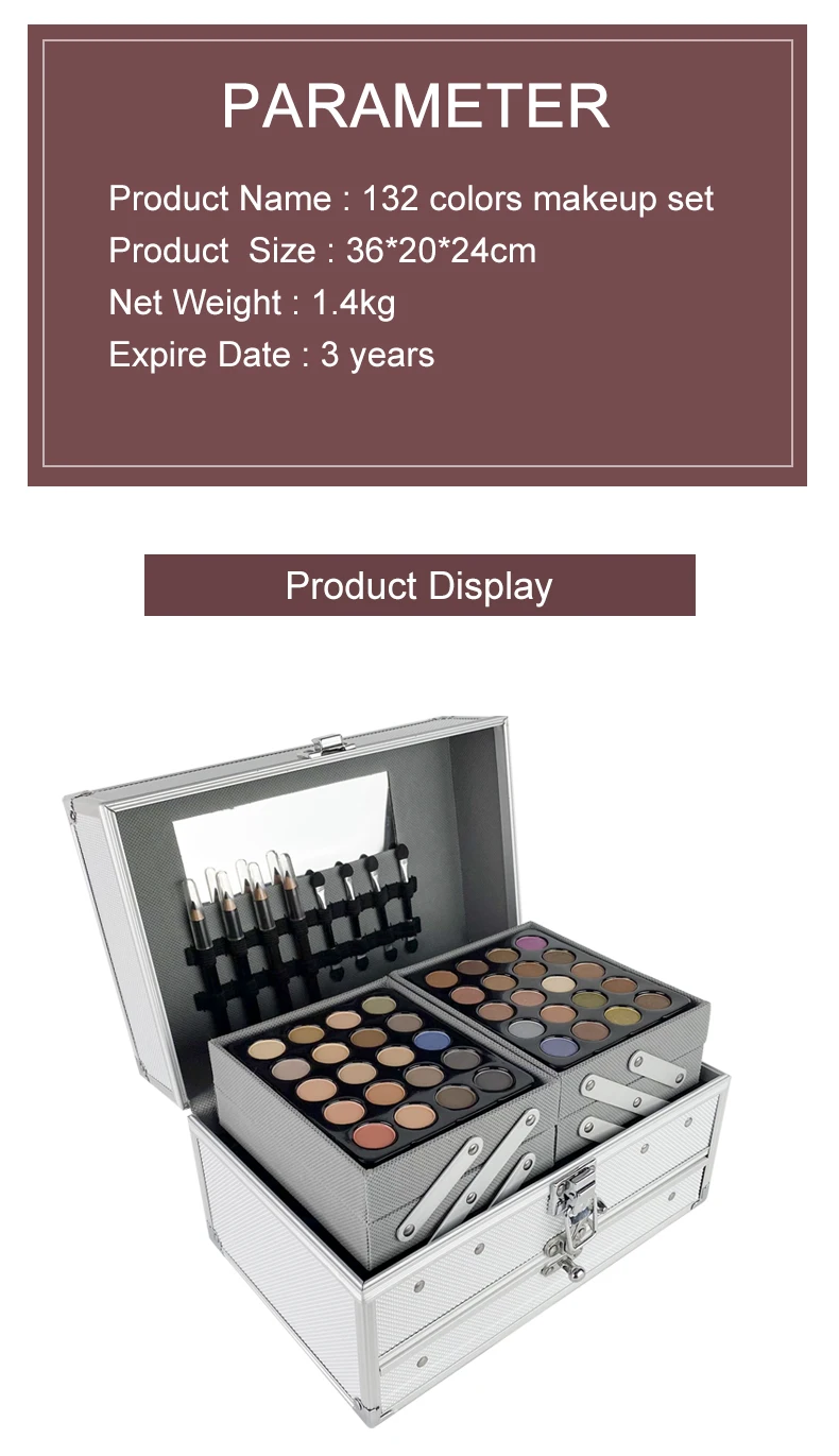 132 Color Makeup Set Box - Professional All-in-One Kit
