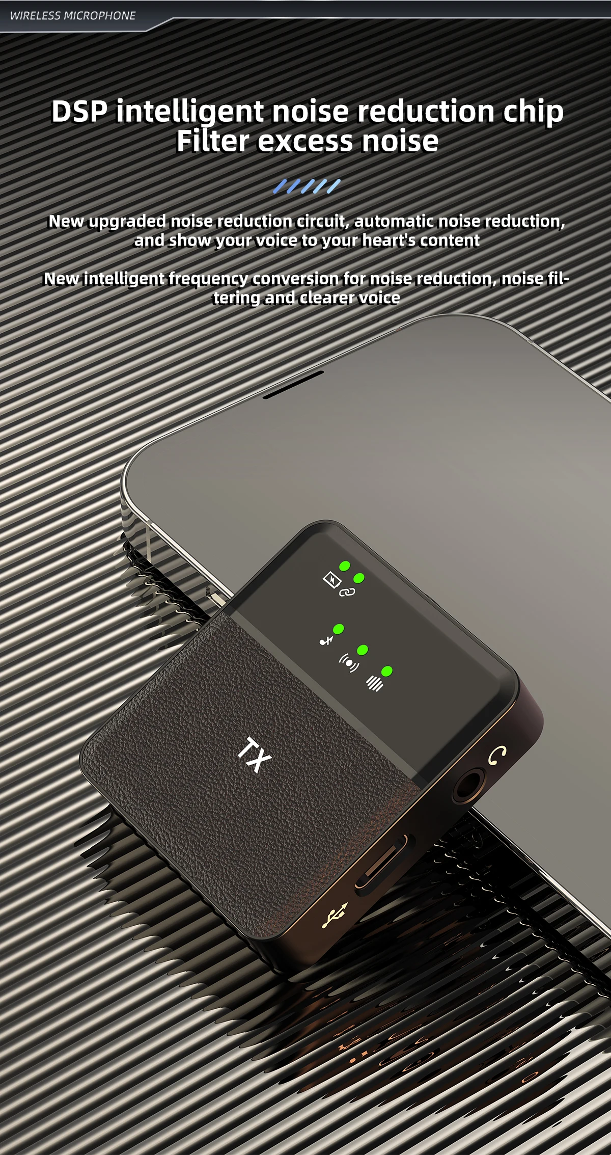 NEEXXT SX8 Microphone - 12 Hours Battery, Wireless & Portable
