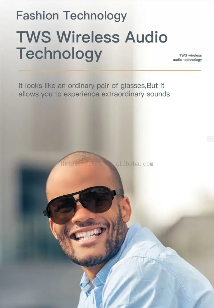 F08 TWS Earphone with UV Resistant Sunglasses - 6-7hrs Playtime