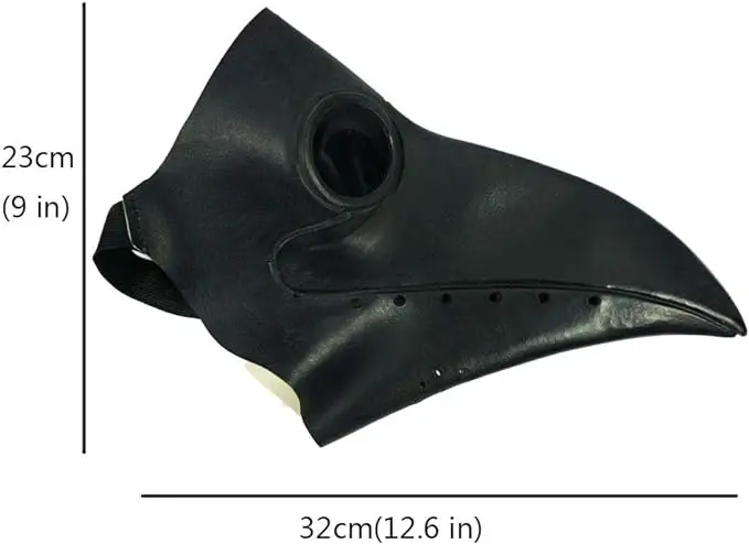 Plague Doctor Mask Black Long Nose Bird Beak Steampunk Halloween ...