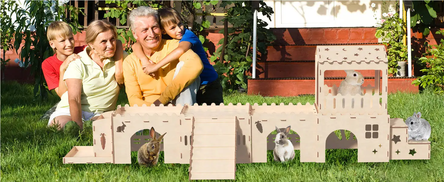 Rabbit Castle - Extra Large Wooden Bunny Hideout