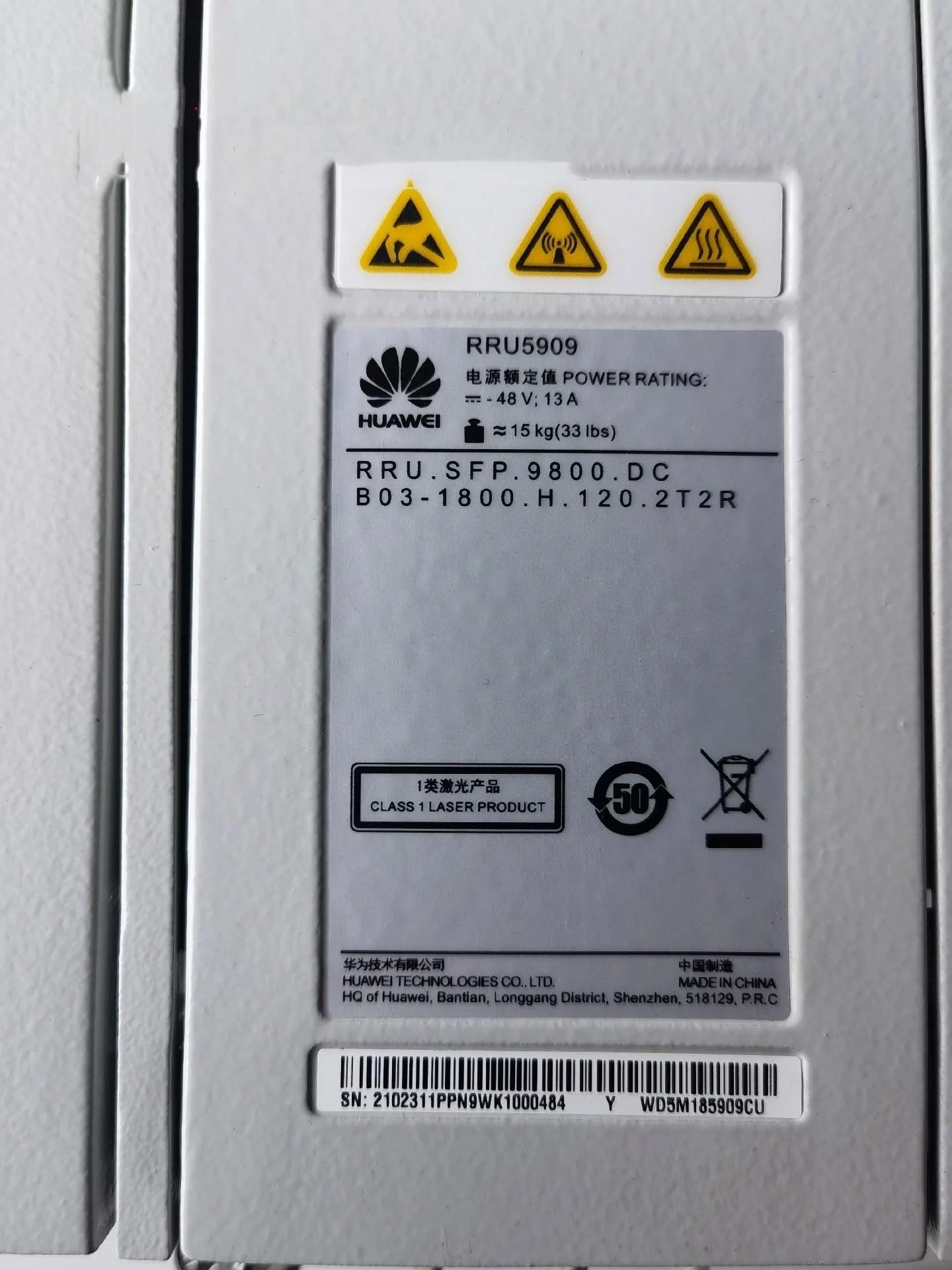 华为交流rru5909多模式1800mhz 2-60w 02311ppn信道远程无线电单元 - Buy 华为rru 5909,通信基站,通道 ...