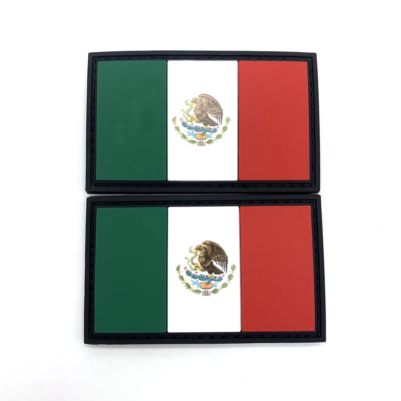 Mexico Mexican Flags Pride Rubber Flag Rubber Silicone Soft Patches PVC ...