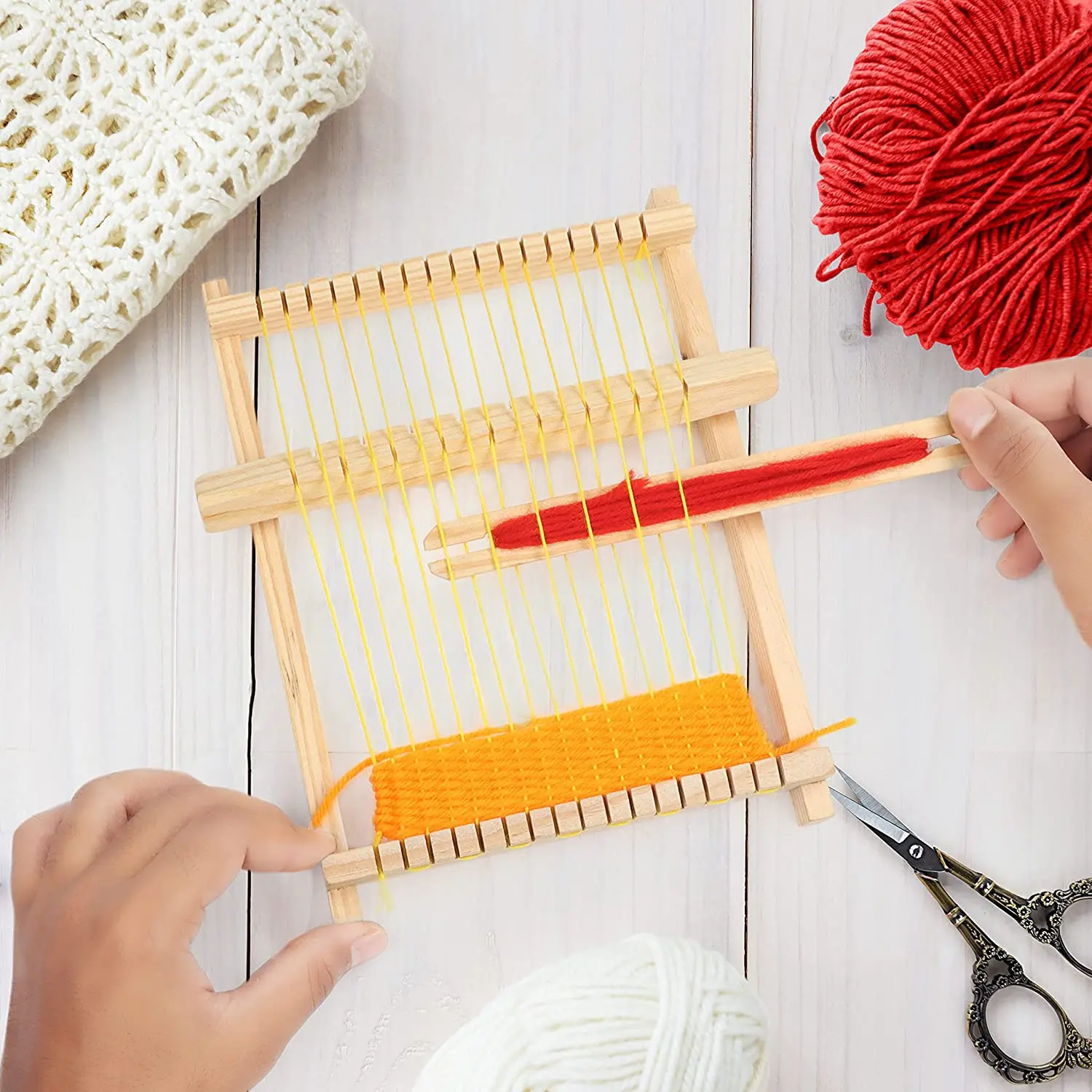 Wood Loom Weaving Loom Wooden Craft Set for Beginners