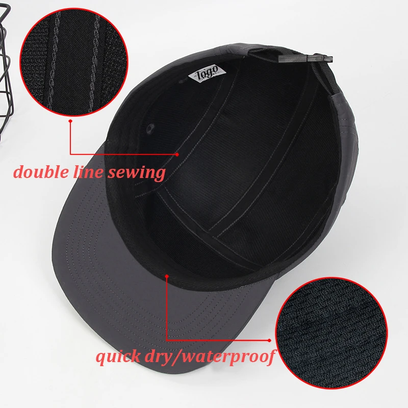 Custom Logo Snapback Waterproof Running Five Panel Cap