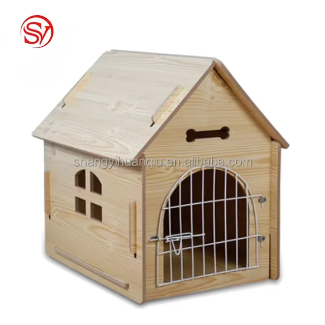 Wooden Kennel Dogs Assembly Outdoor Dog House Winter Villa