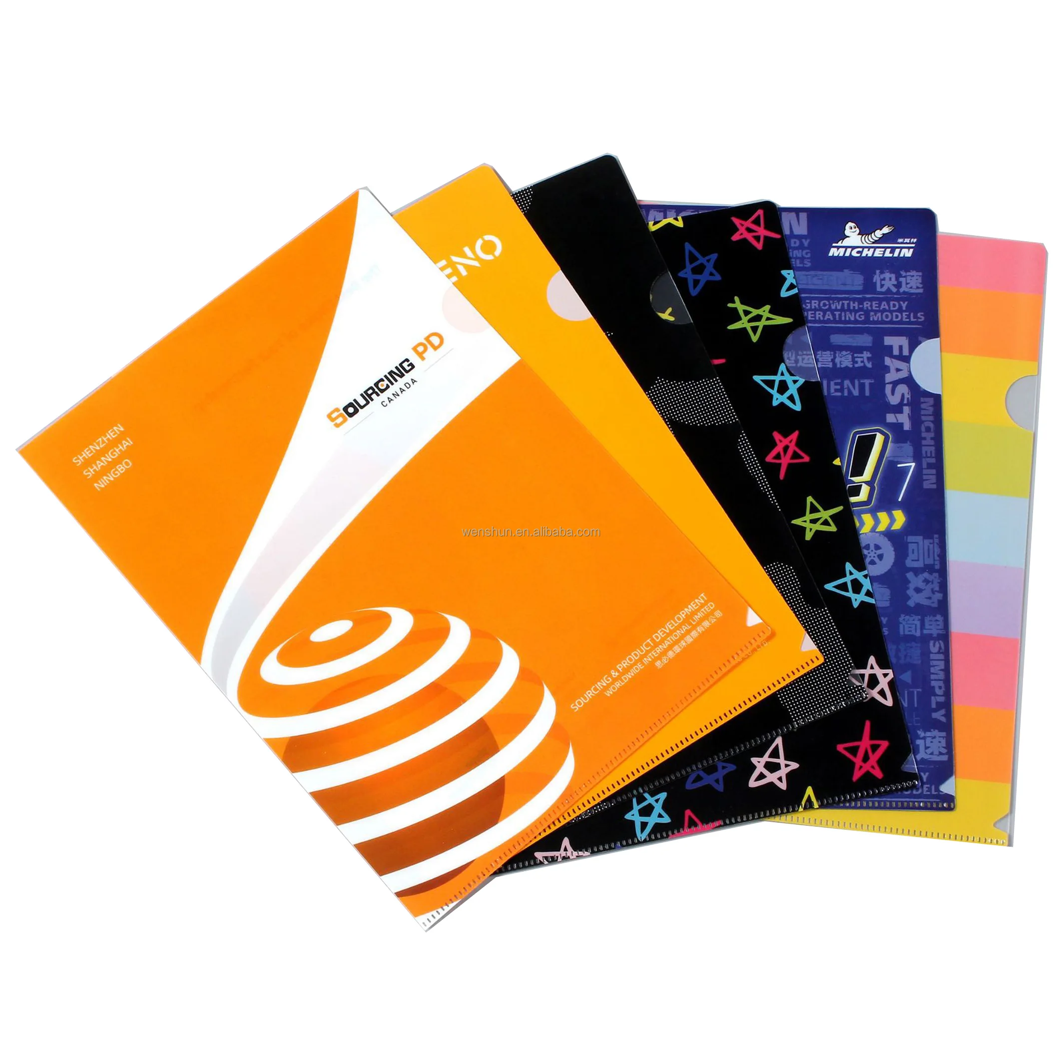 Custom Print l Shaped File Folder A4 Size Plastic Paper File Holder ...