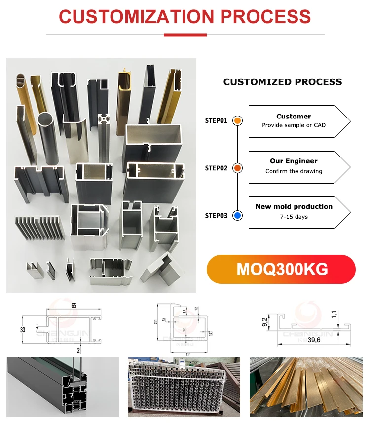 Custom Extrusion Aluminum 6063 Profile Slide Door Track U Channel Glass ...