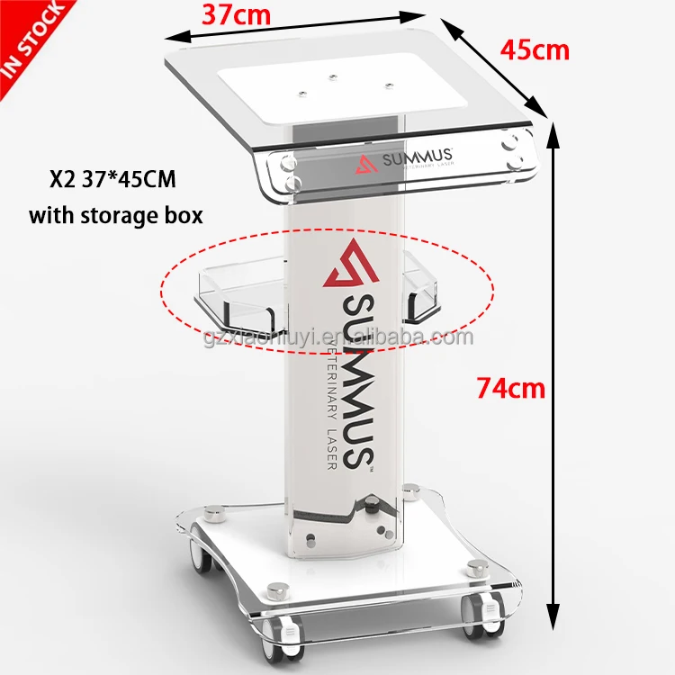 White Medical Aesthetic Device Carts - Modern Salon Trolleys