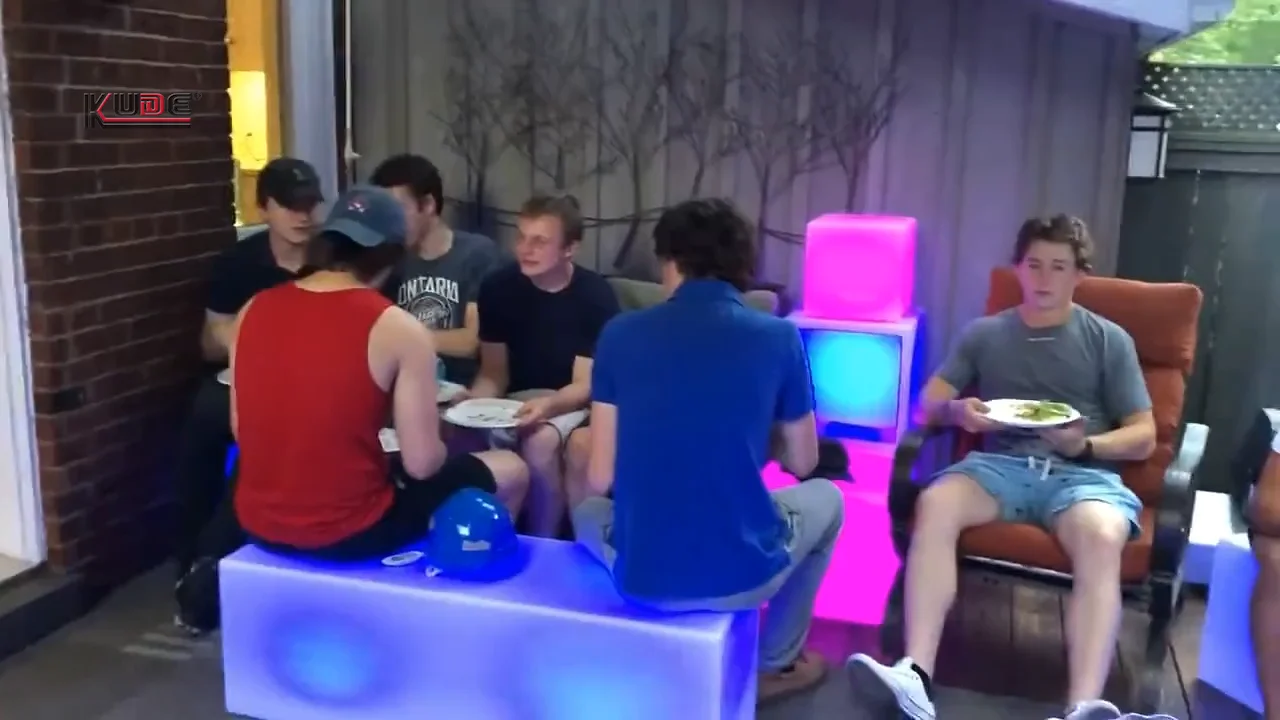 Rechargeable Remote Control Led Cube Seat Led Cube Table For Dinning ...