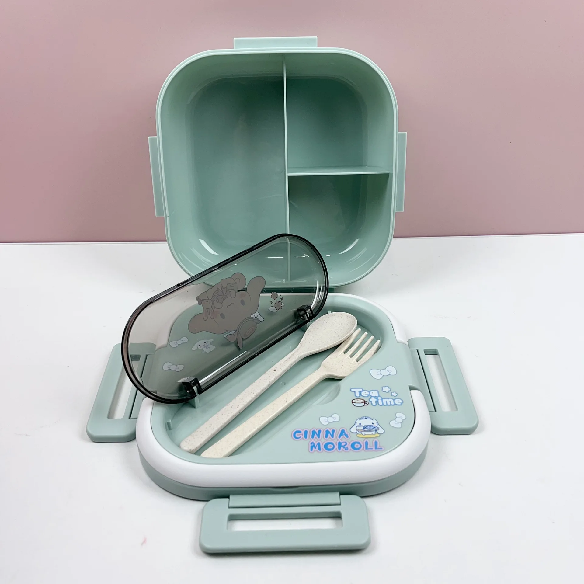 Kawaii Kuromi My Melody Lunch Box Spoon Fork Set Children Fruit Snack ...