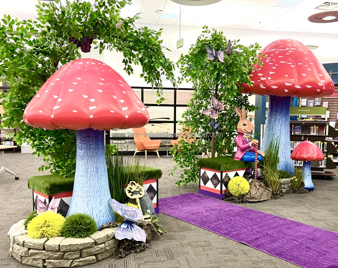 Custom Size Inflatable Mushroom Model With Led Light For Decoration ...