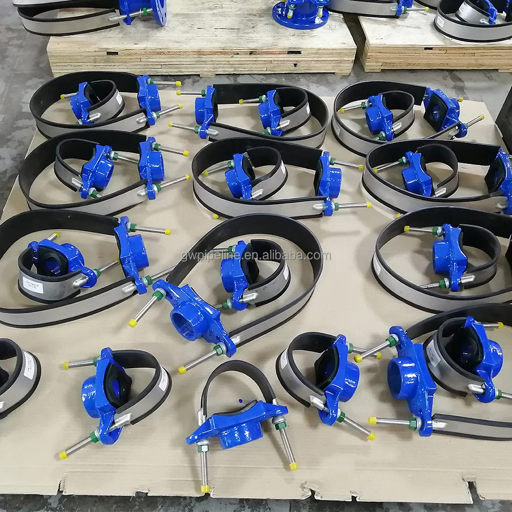 Ductile Iron Tapping Saddle with Stainless Steel Band Strapped for DI ...