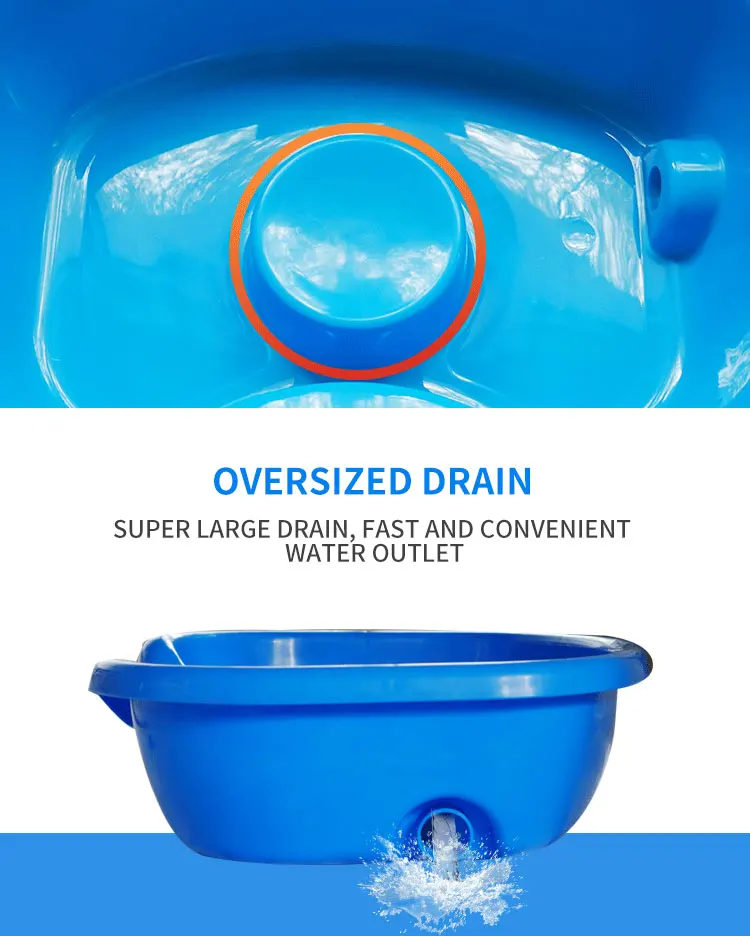 Blue Supine Shampoo Basin Plastic Wash Hair Basin for Hospital Patient ...
