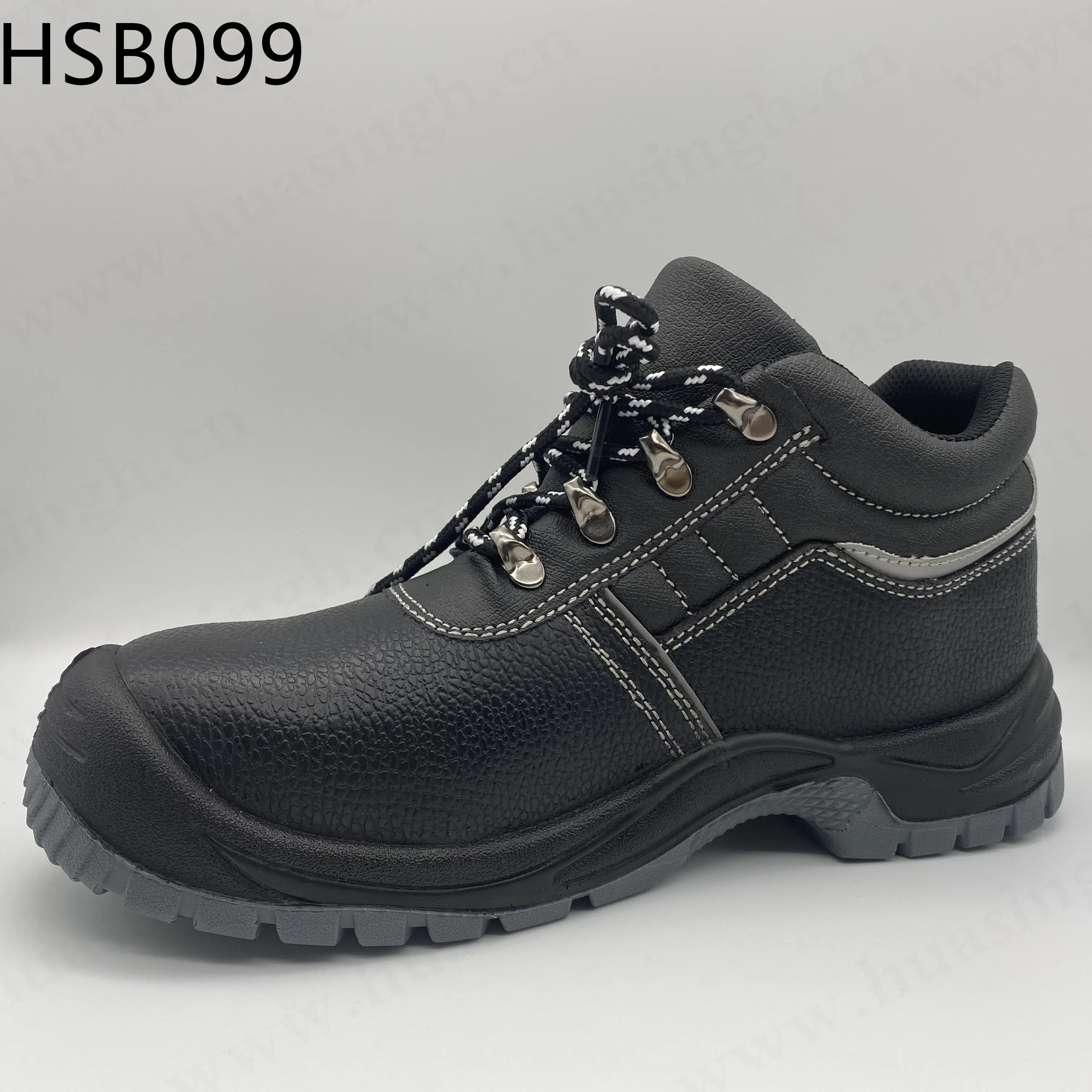 Cmh,Mid-cut Embossed Leather Safety Boots With Reflective Strip Cheap ...