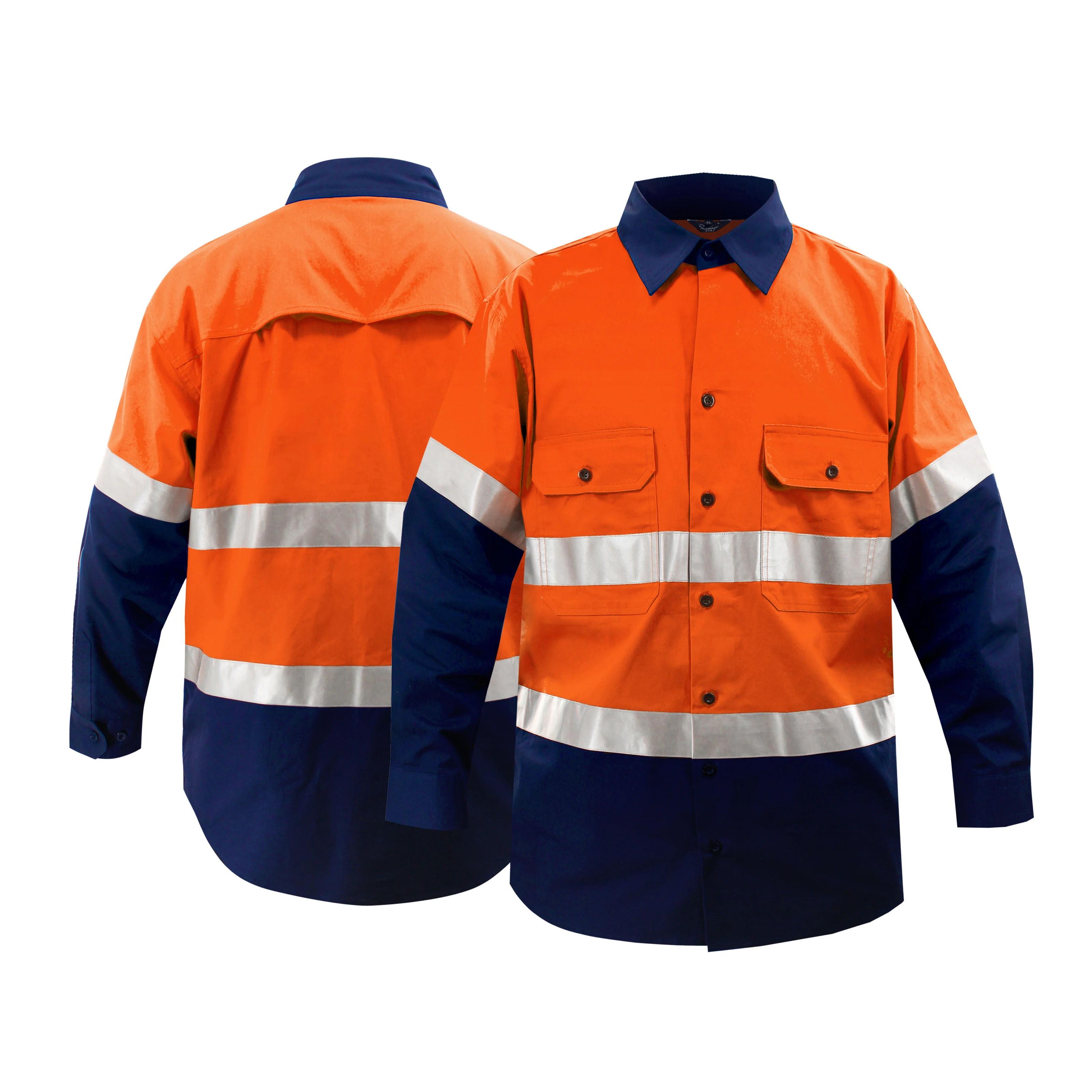 Orange Hi Vis Construction Safety Shirt Reflect Shirts Road Safety ...