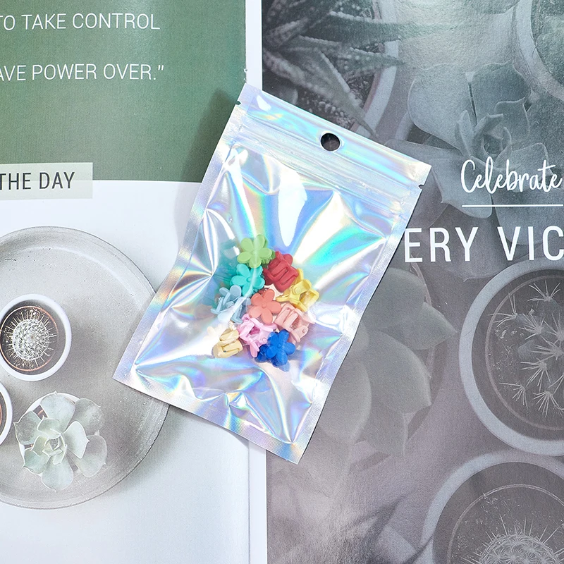 Resealable Holographic Laser Ziplock Bags for Small Business - Custom ...