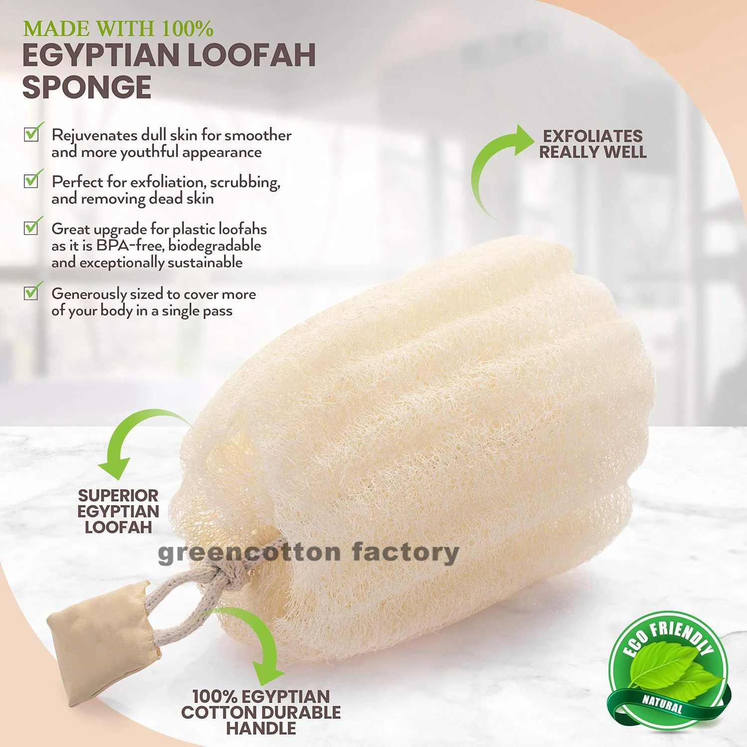 Custom Logo Wholesale Loofah Exfoliating Body Scrubber