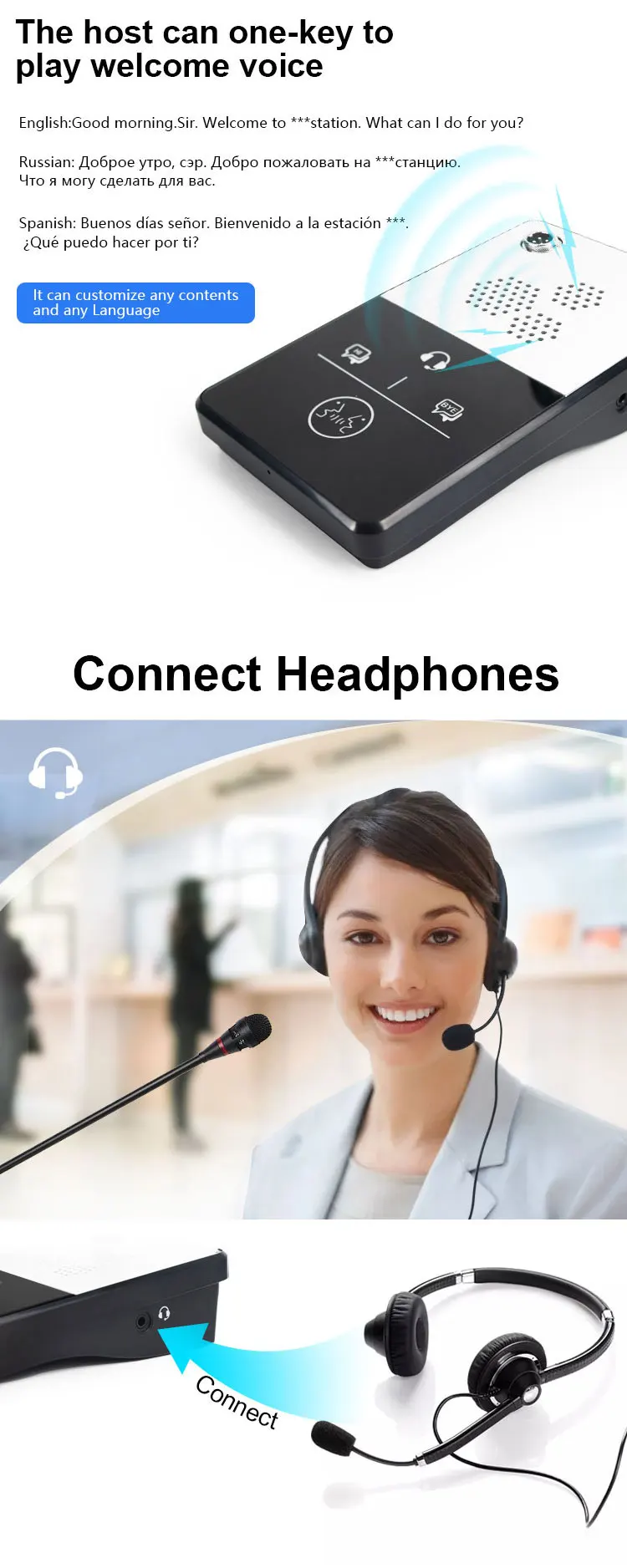 Dual Way Window Counter Communication Intercom System For Bank,Hospital ...