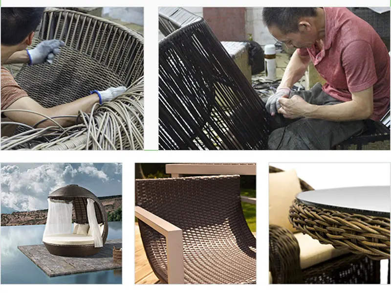 Mixed Colour Pe Material Waterproof Flat Shape Waterproof Resin Wicker ...