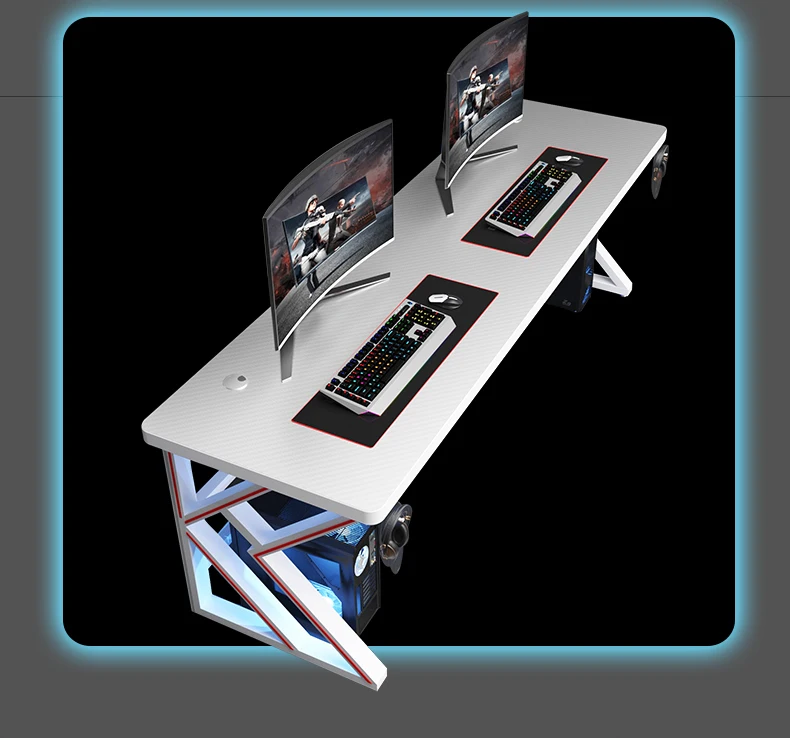 Yq Forever Gaming Pc Desk Competition Racing Game Desk Led Gaming ...