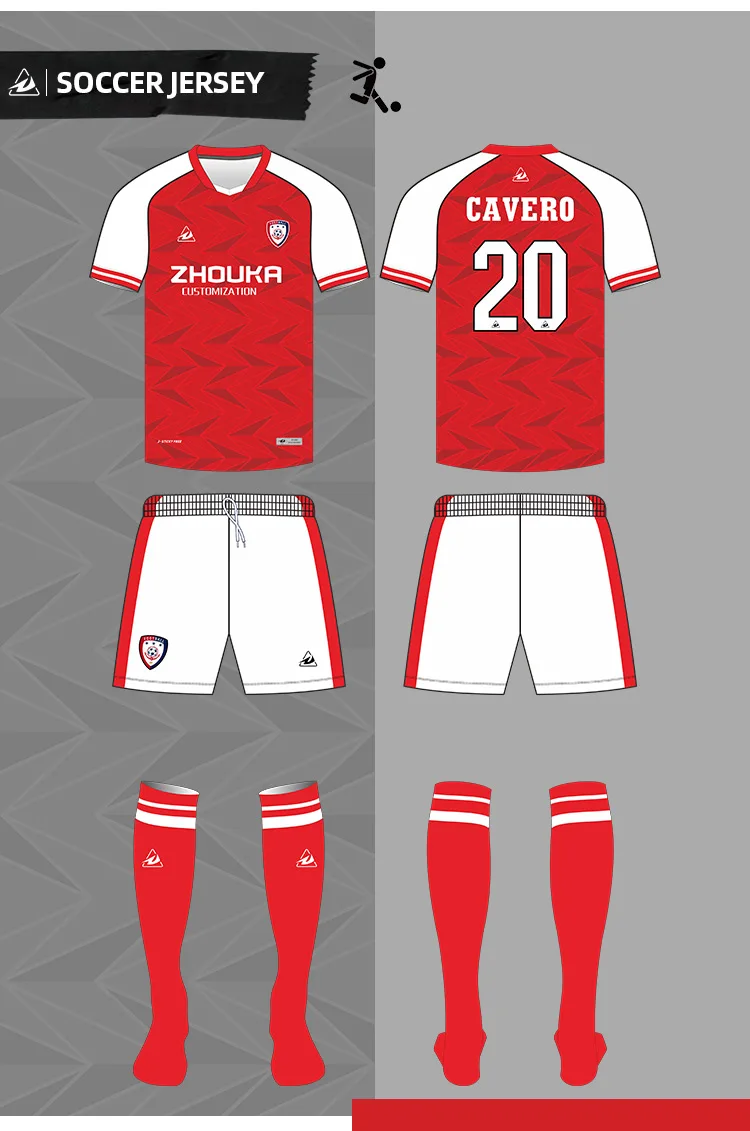 Wholesale Free Custom Design Soccer Jersey Kits by ZHOUKA