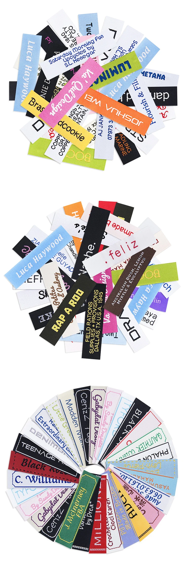 Customized Logo Clothes Garment Fabric Labels, Wholesale High Density ...