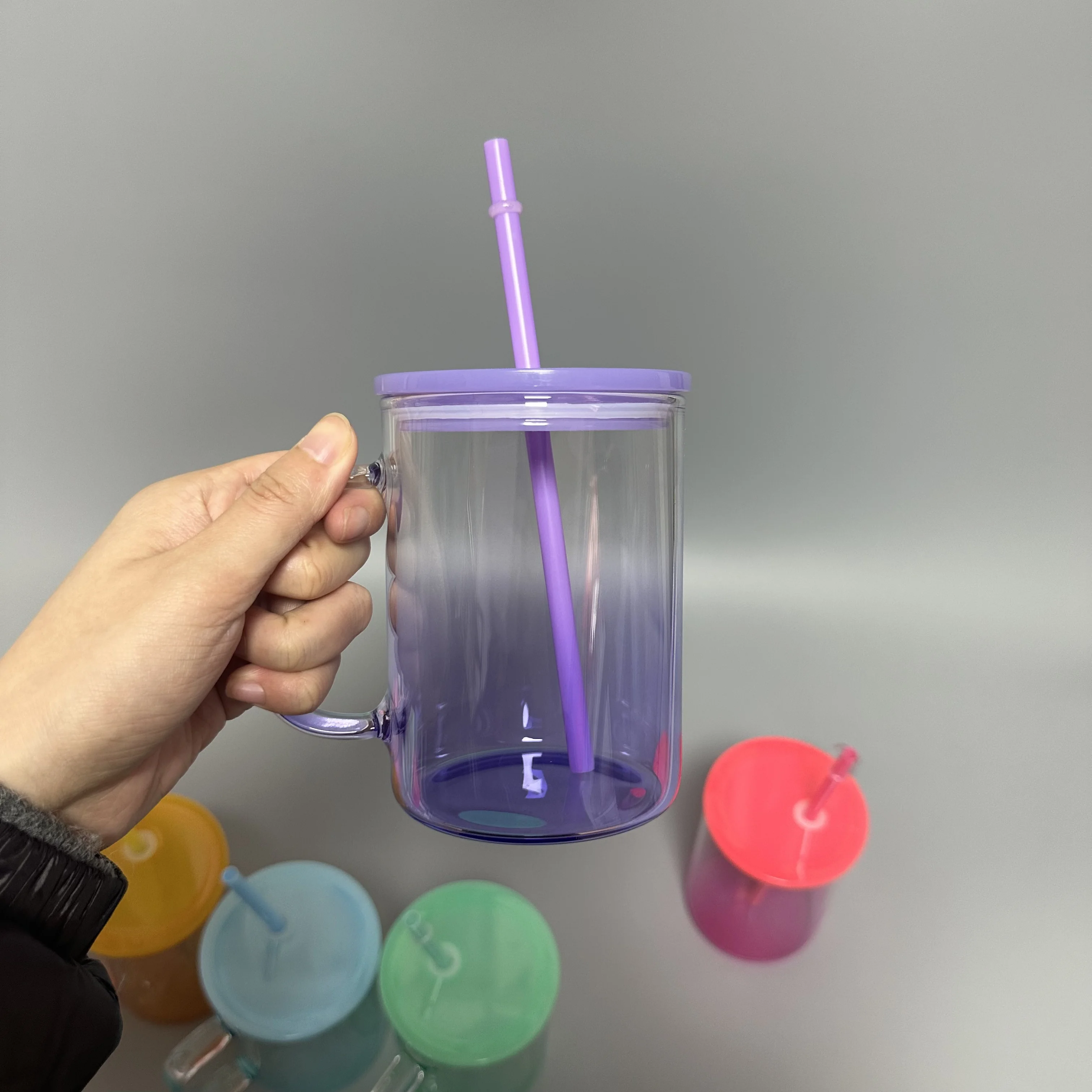 Usa Warehouse Sublimation Blanks Clear Ombre Glass Mug 15oz Clear ...